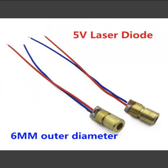 650nm 6mm 5mW 5V Red Laser Diode with Copper Housing Pack of 2 ...